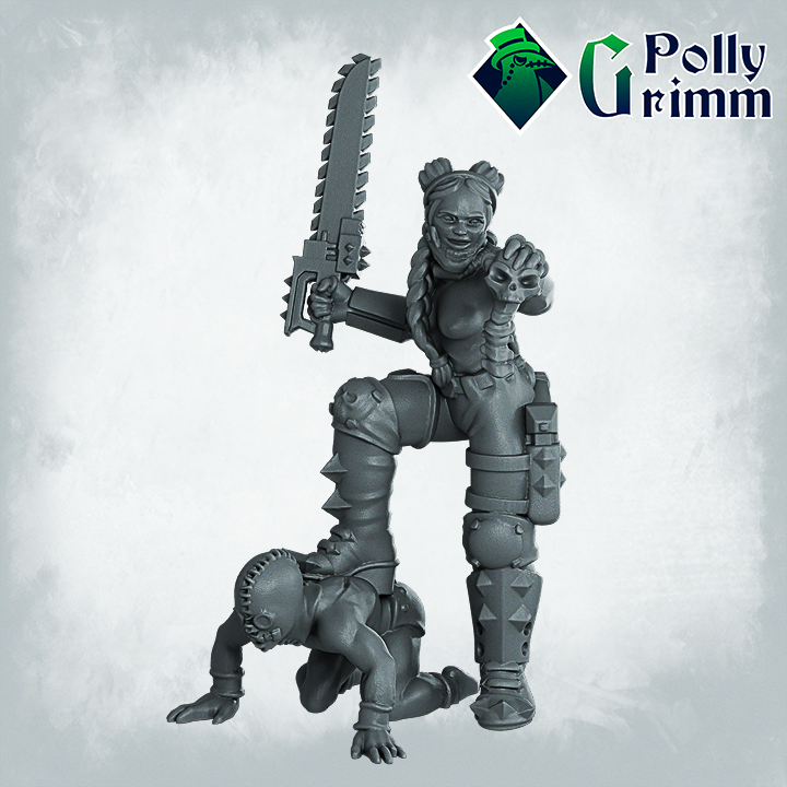 3D Printable Tabletop sci-fi post apocalypse miniature. Wasteland Amazons. Queen. NSFW Version ...